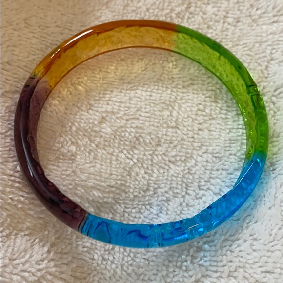 Jewelry | Multicolor Art Glass Artisan Crafted Bangle Bracelet | Poshmark